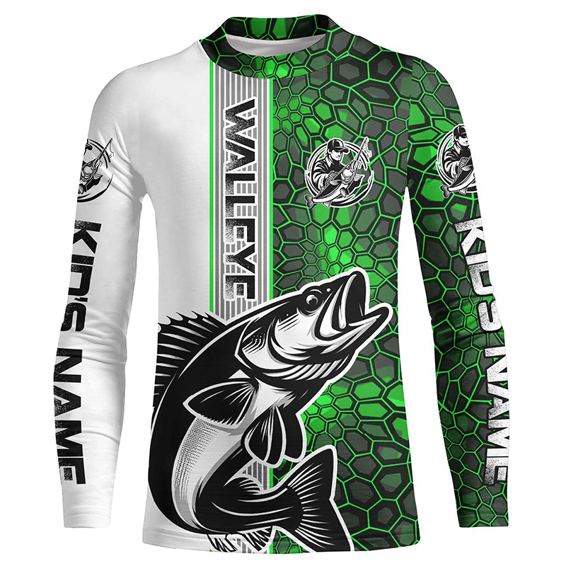 Walleye Fishing Custom Grunge Long Sleeve Tournament Shirts, Walleye F ...