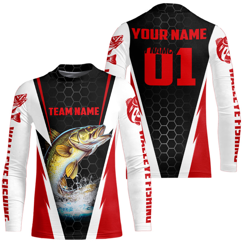 Walleye Fishing Long Sleeve Tournament Shirts For Fishing Team With Cu ...