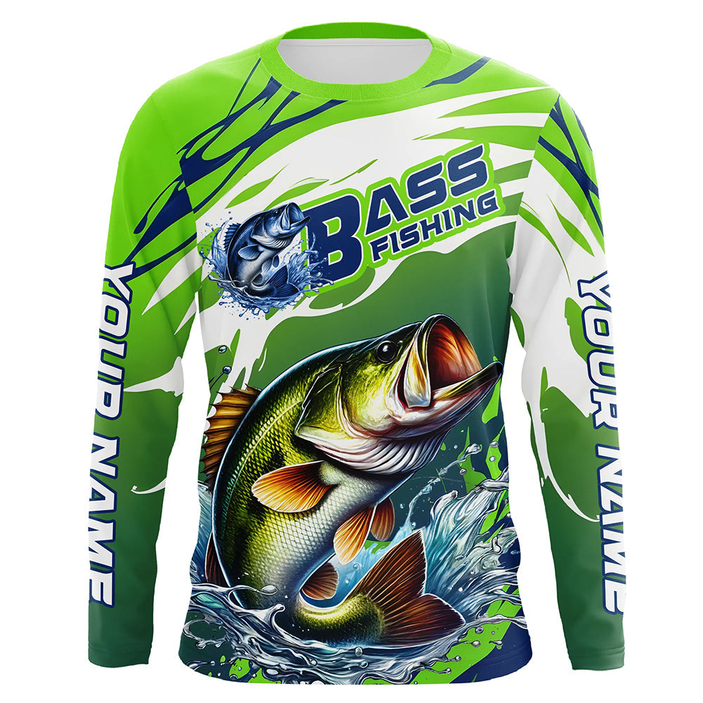 Custom Bass Fishing Jersey, Bass Long Sleeve Uv Protection Fishing Shi ...
