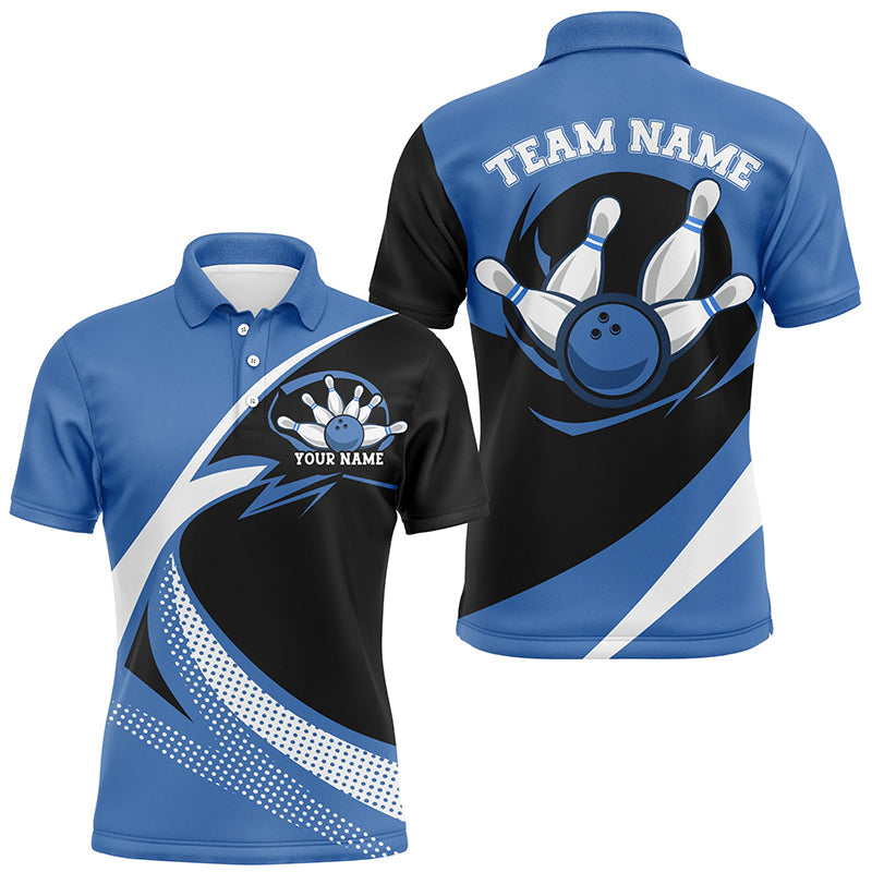 Custom Bowling Uniforms Blue Bowling Shirts For Men, Classic Retro Bow ...