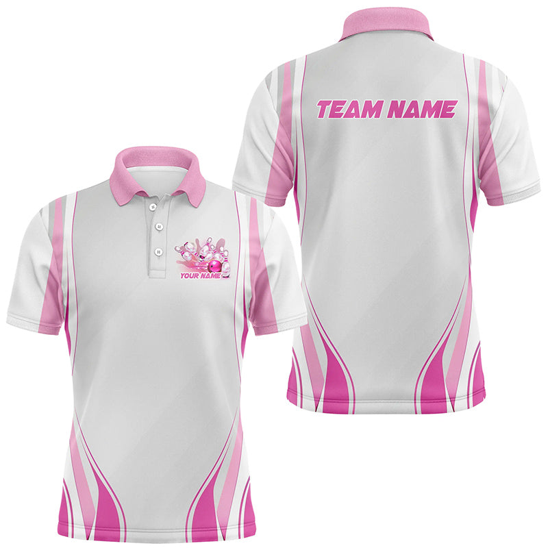 Pink Bowling Shirts For Men And Women, Custom Name Bowling Uniforms Bo ...