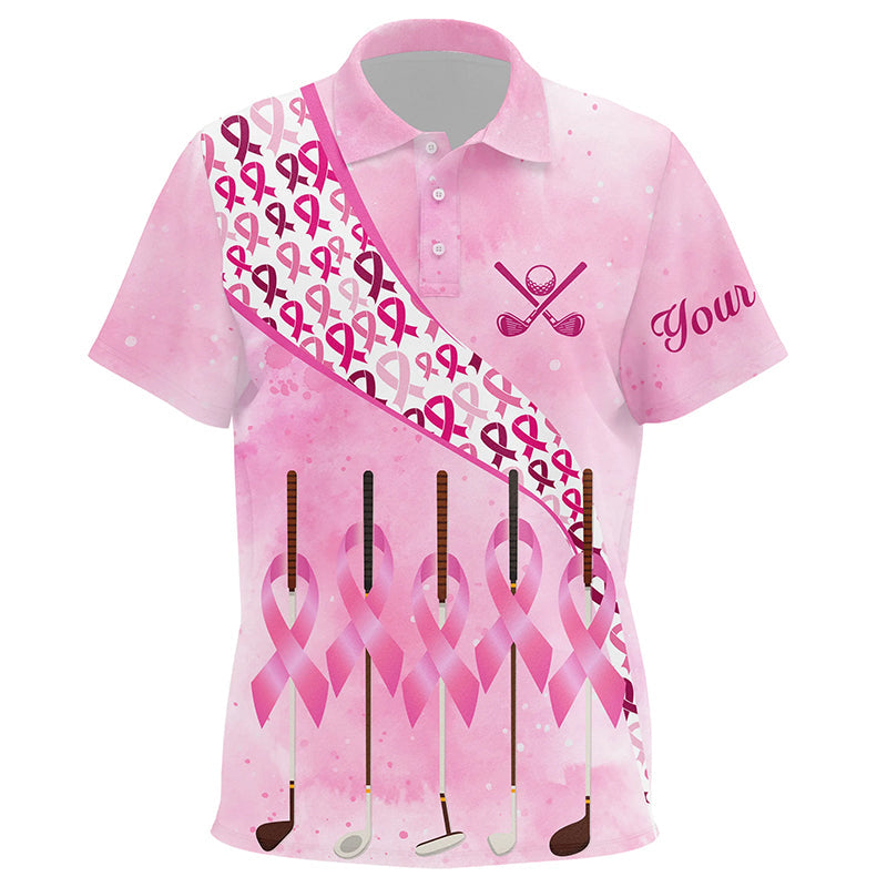 Pink ribbon golf clubs Kid golf polo shirts custom breast cancer golf ...