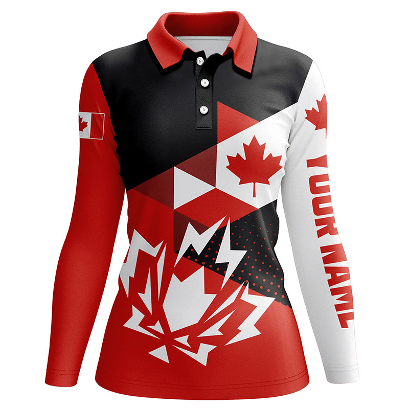 Womens golf polo shirts Canadian flag patriotic personalized Canada la ...