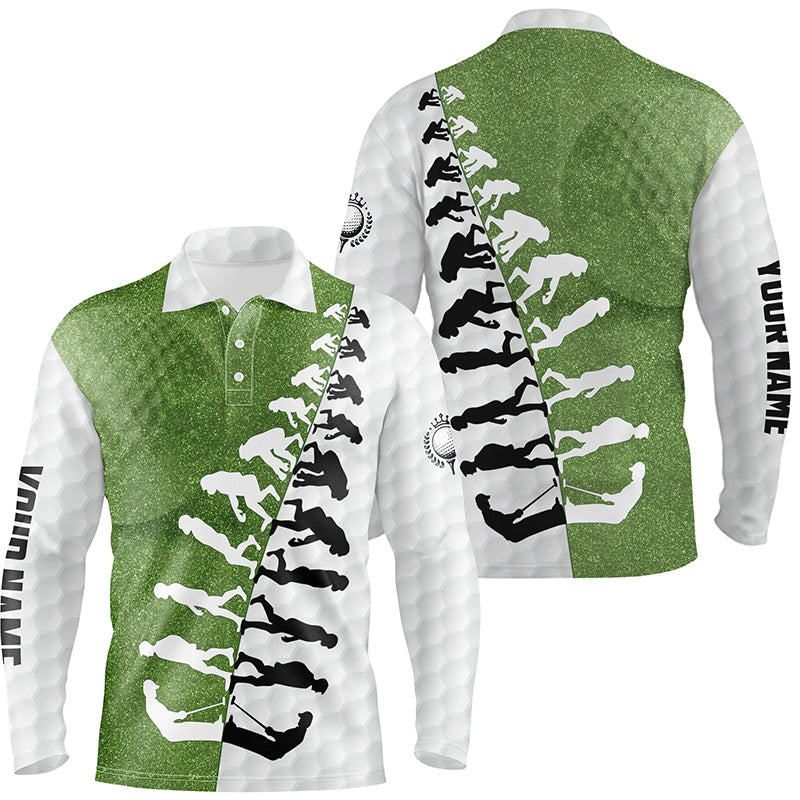 Mens golf polo shirts custom green and white golf evolution golf shirt ...