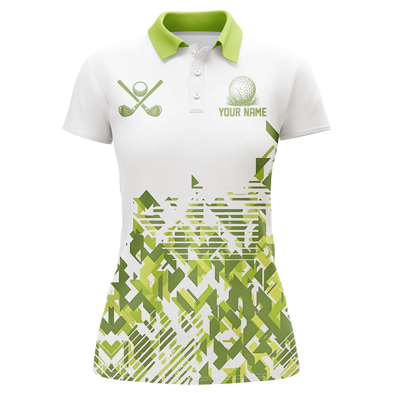 White and Green camo matching golf shirts for couples custom his and h ...