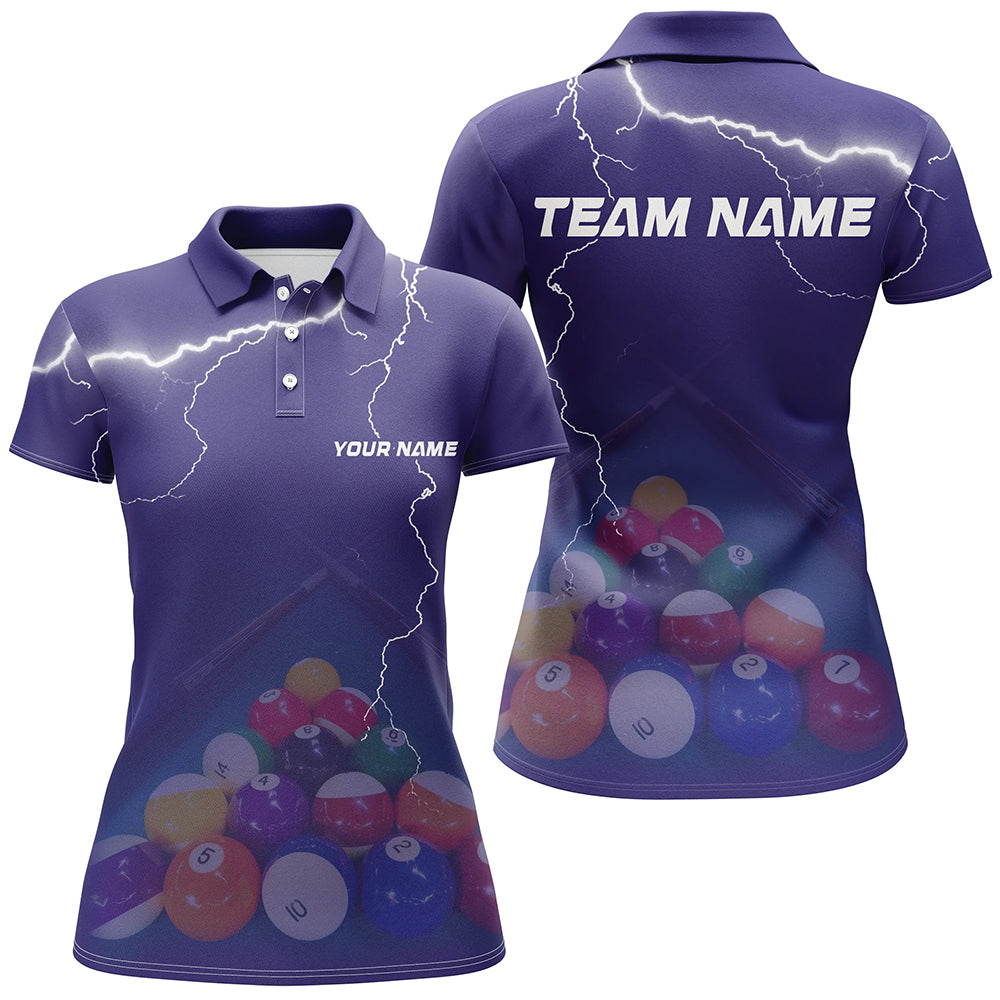 Personalized Thunder Purple Billiards Shirts For Women Billiards Team ...