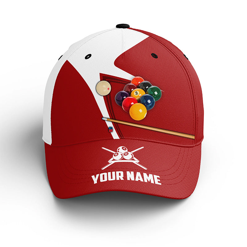 Personalized Billiard Balls Red Version Caps Hats For Men Women, Adjus ...