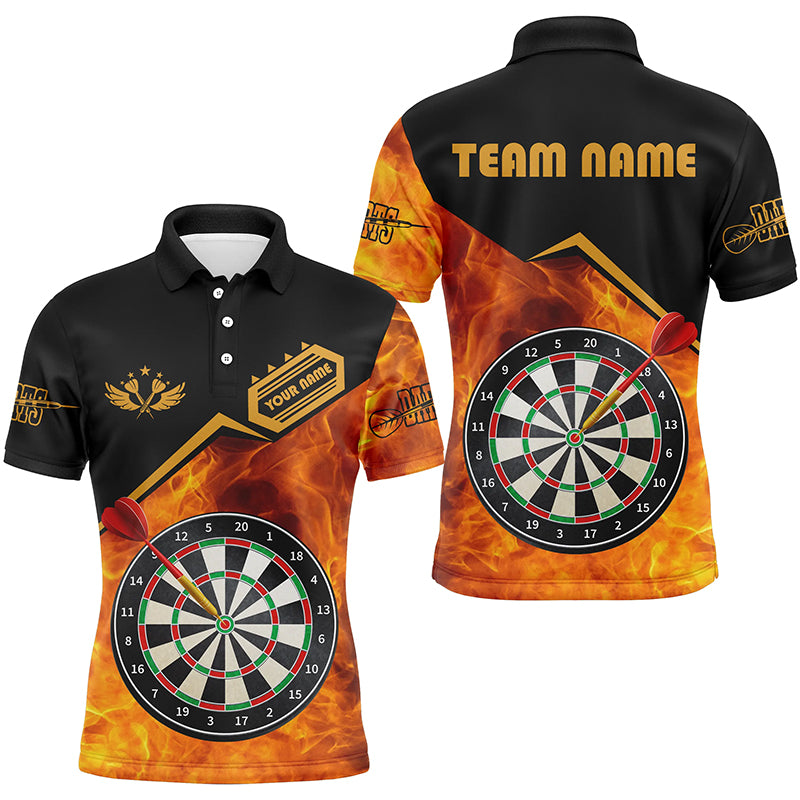 Personalized Darts Fire 3D Printed Men Darts Polo Shirts Custom Darts ...