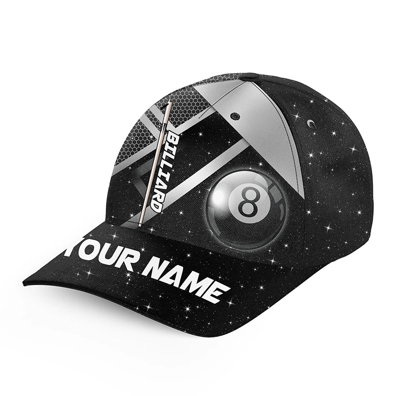Personalized 8 Ball Pool Black Billiard Cap Hats For Pooler Custom 3D ...