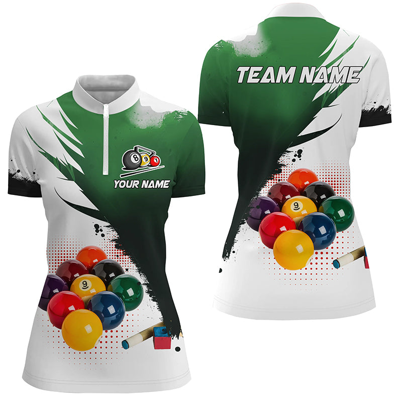 3D 9 Ball Pool Billiard Jerseys Women Polo & Quarter-Zip Shirts Custom ...