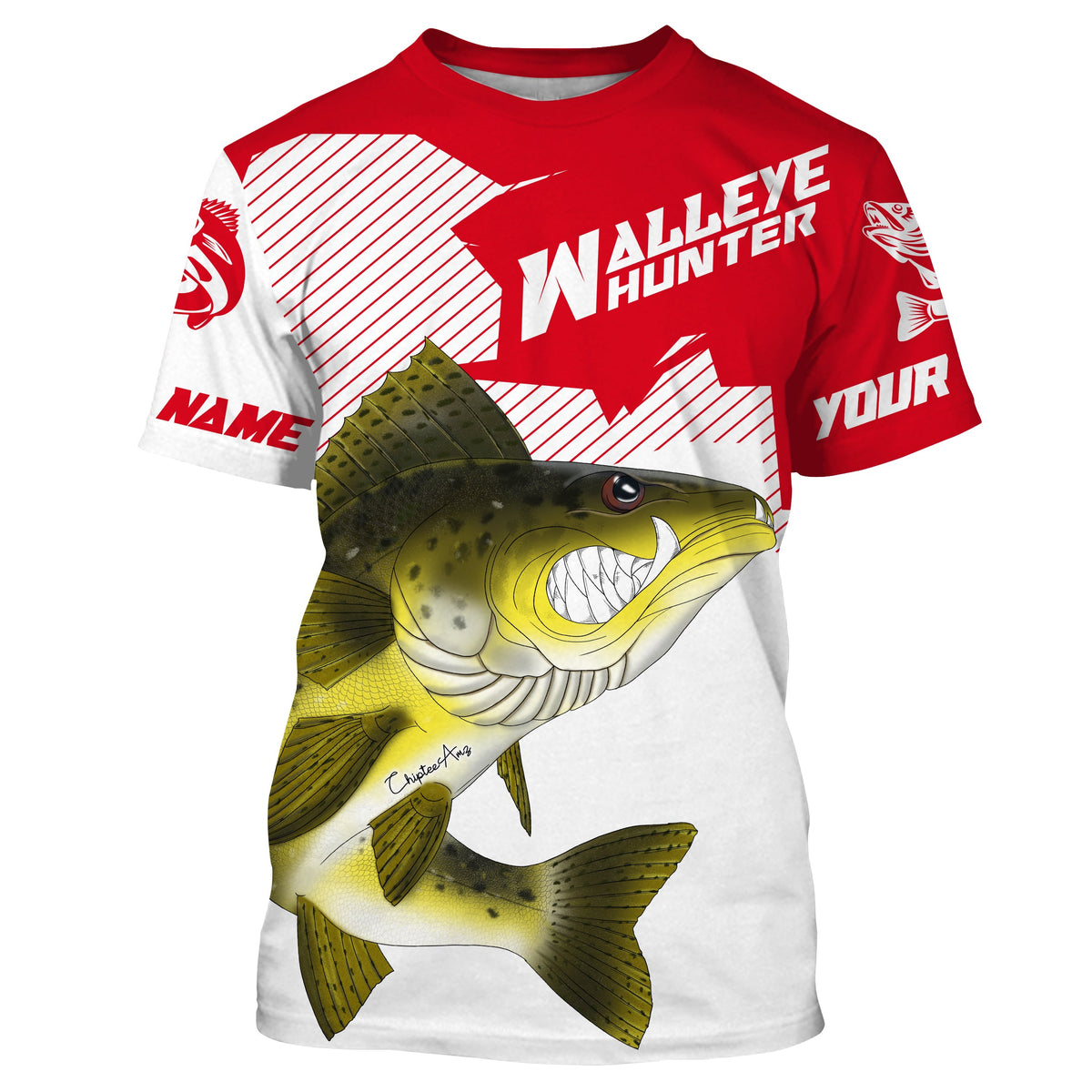 Angry Walleye Custom Long sleeve performance Fishing Shirts, Walleye h ...