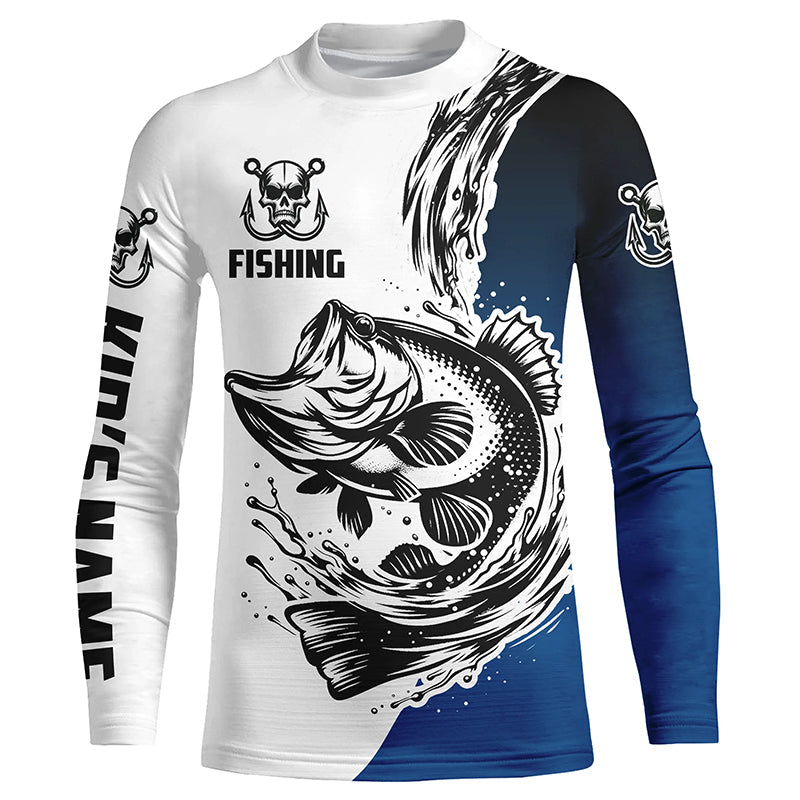 Largemouth Bass Long Sleeve Tournament Fishing Shirts, Custom Bass Fis ...