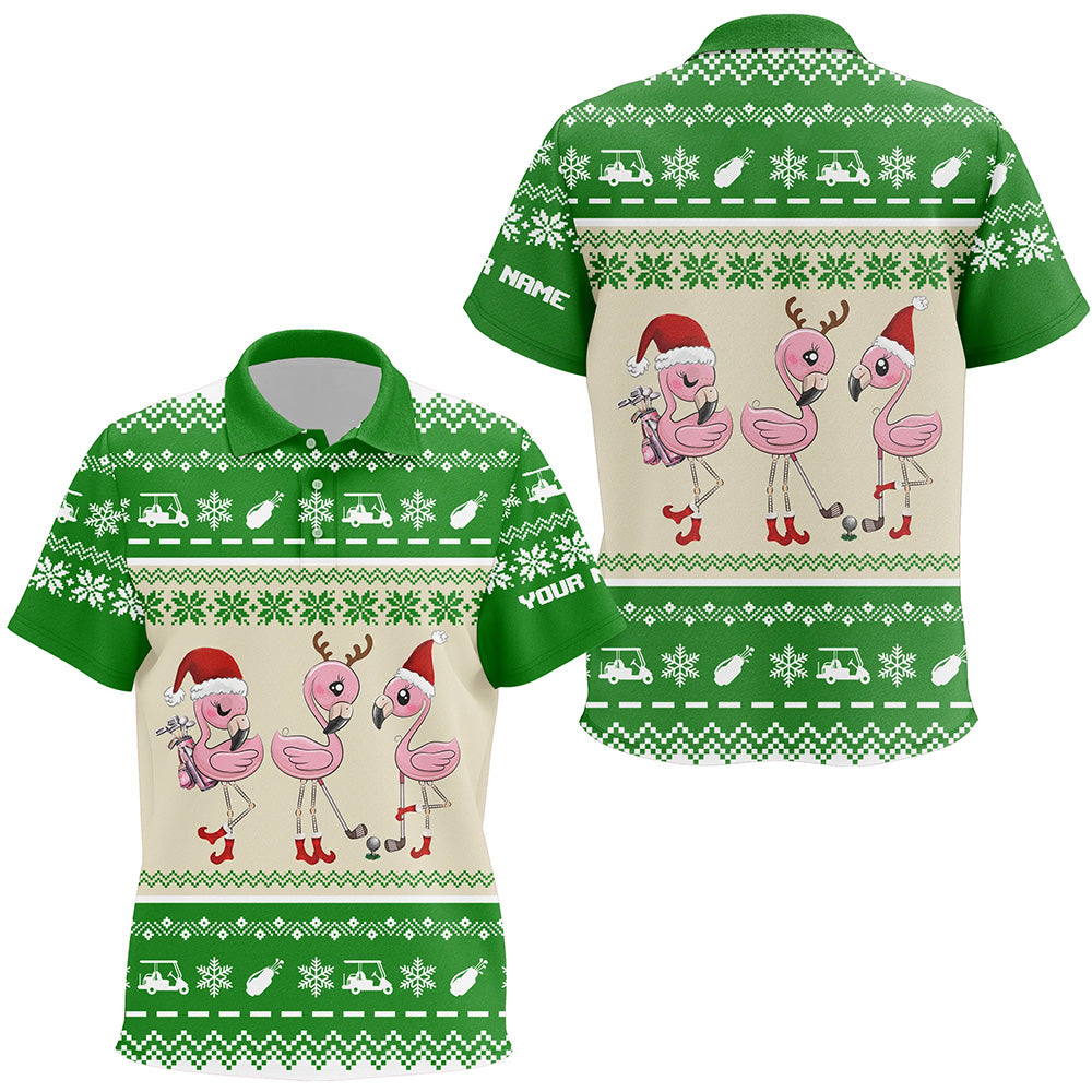 Funny ugly Christmas golf shirts custom green Kid golf polo shirt Flam ...