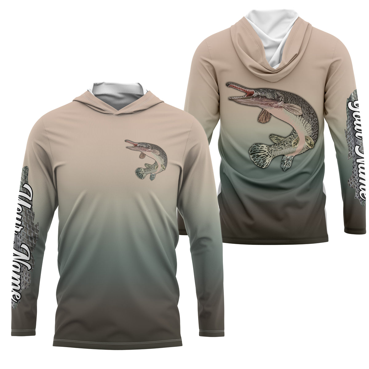 Alligator Gar fishing Custom sun protection long sleeve fishing jersey ...