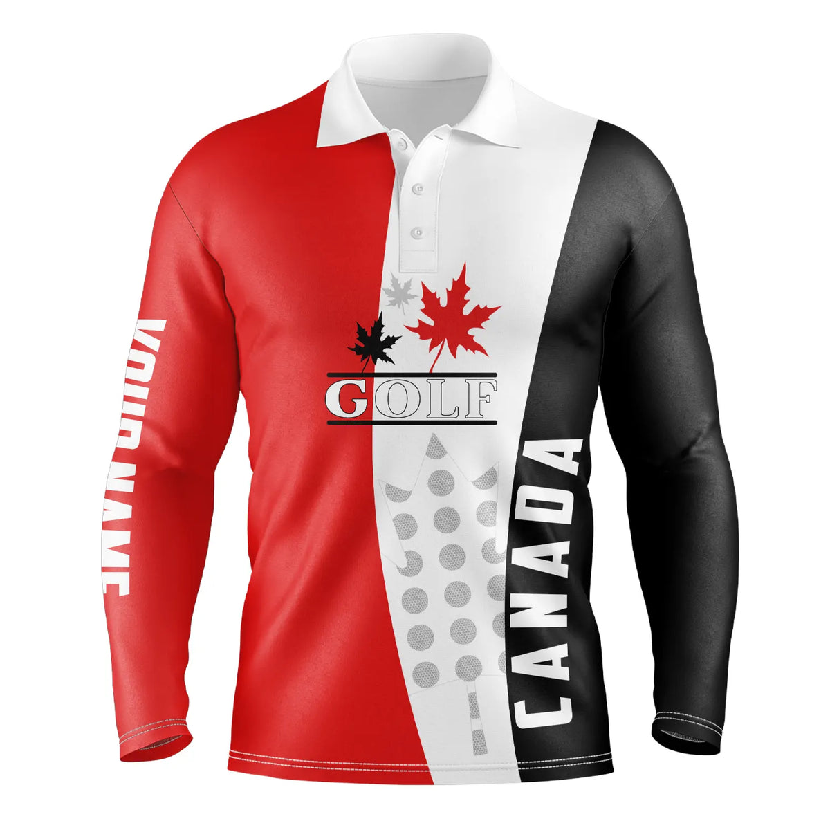 Canadian flag patriotic Mens golf polo shirts custom Canada golf shirt ...