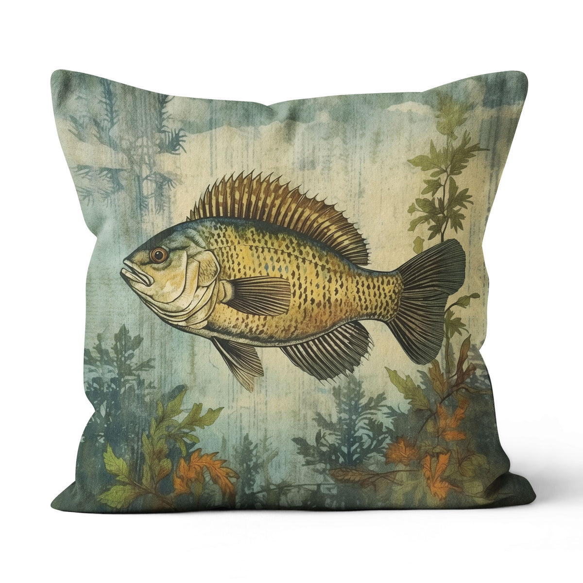 Vintage Style Fishing Pillow, Fishing Lodges Decoration, Lake Cabins P ...